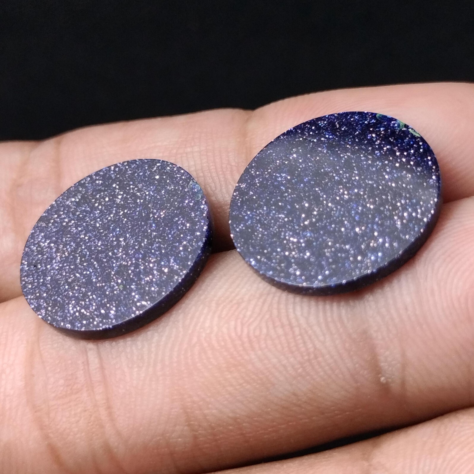 Blue Sandstone Coin Both Side Flat Pair Cabochon Loose Gemstone 18 x 18 ...