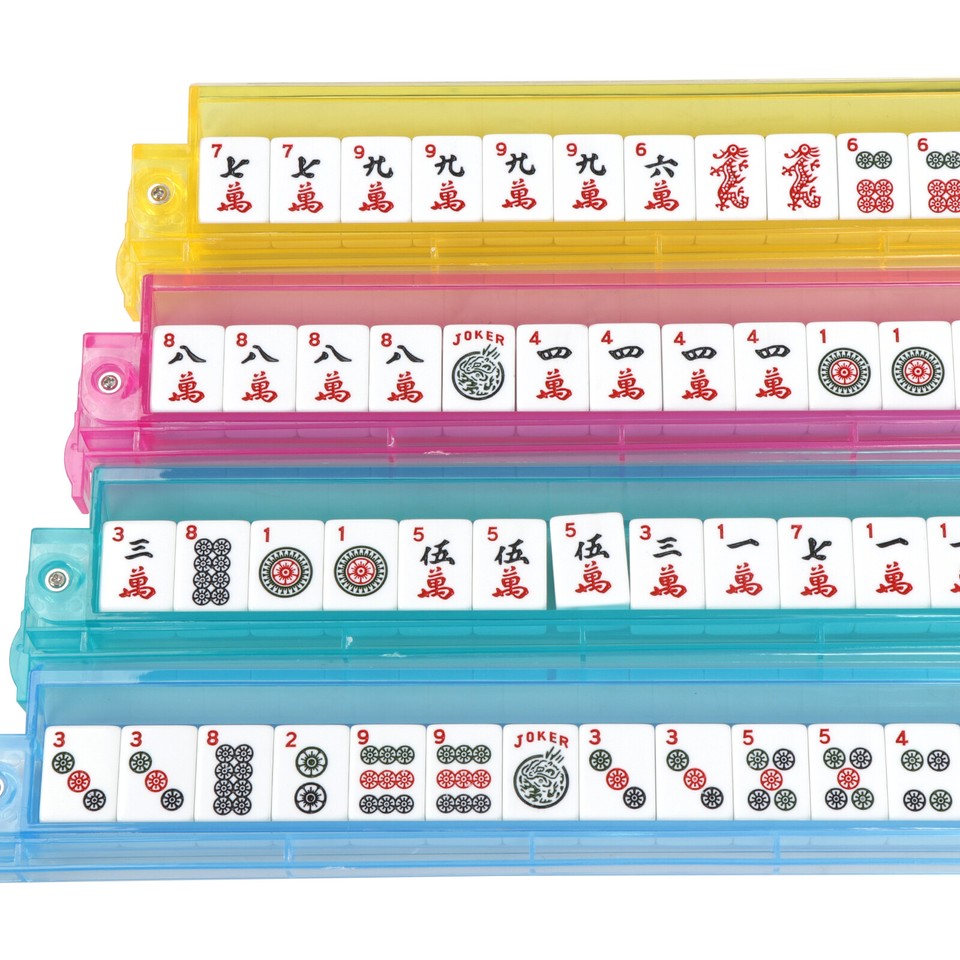 American Mahjong 166 Tiles Collectible Mah Jongg Set Pushers/Racks w ...