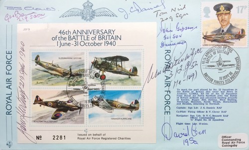 Tom Neil & Multisigned B of B Pilots 46th Ann of the Battle of Britain ...