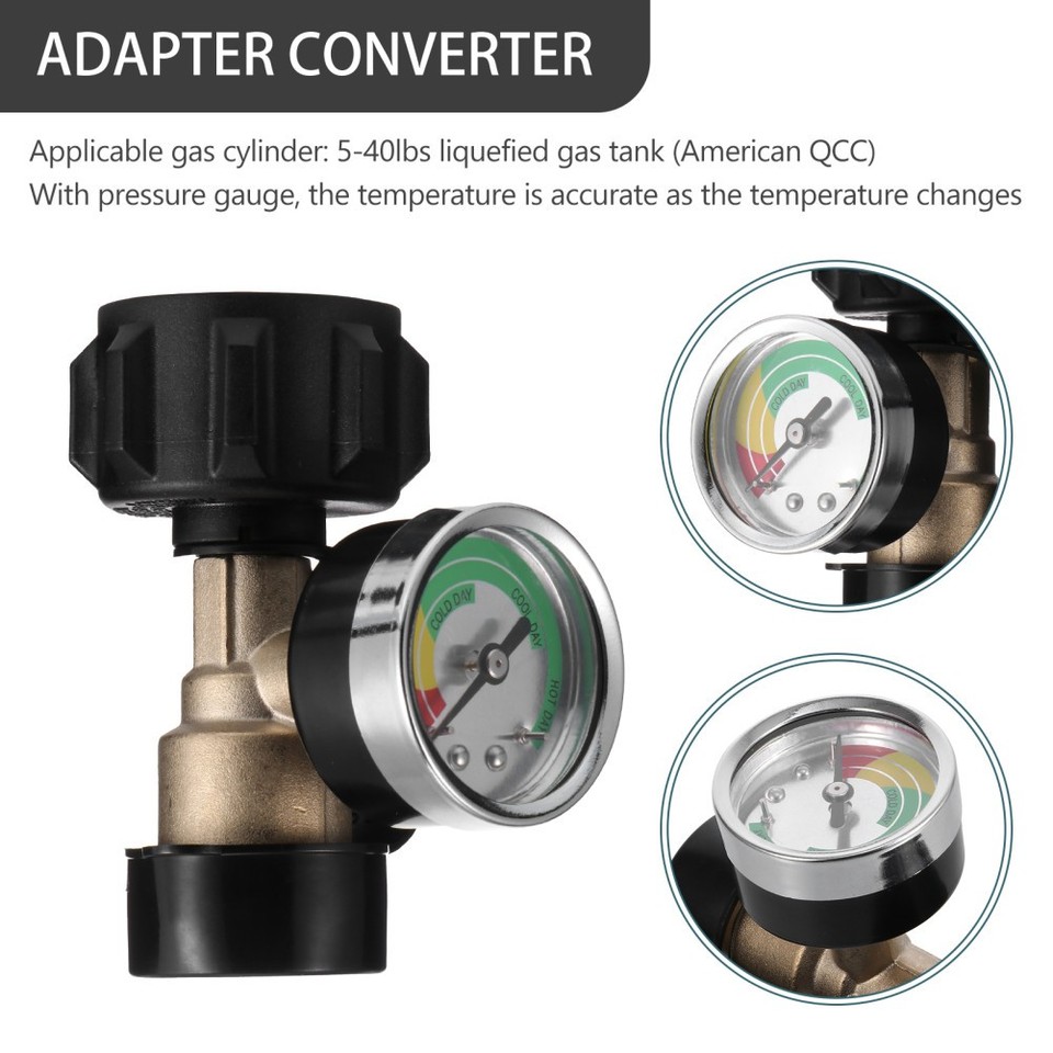 Brass Refill Adapter For Propane Tank 20-40lb Gas Converter Camping ...