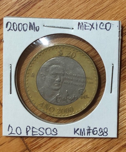 2000 Mo Mexico Coin 20 Pesos BiMetallic Coin-32MM-Octavio Paz-KM#638 | eBay