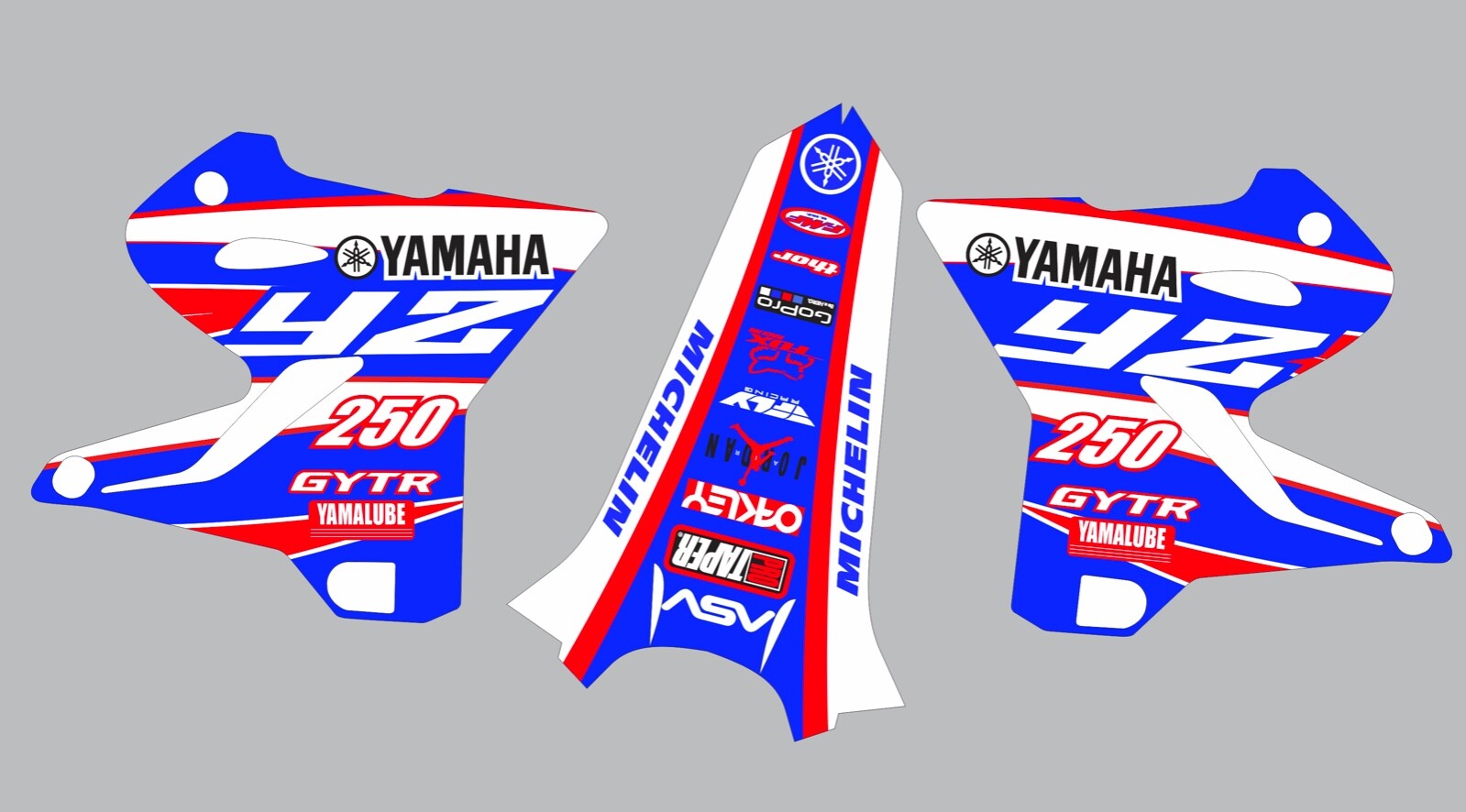 Red White Blue YAMAHA GRAPHICS YZ 250 YZ250 2015 2016 2017 2018 2019 ...