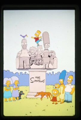 The Simpsons Animation Family Statue at Park Original 35mm Transparency ...