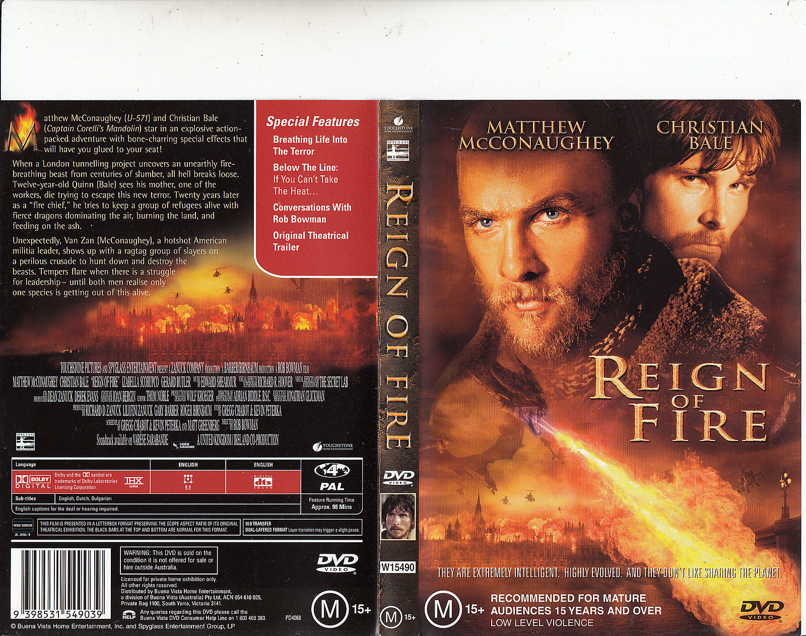 Reign of Fire-2002-Matthew McConaughey-Movie-DVD | eBay