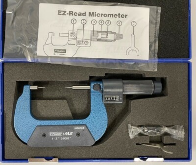 Fowler 52-226-662-0 EZ-Read Digital Counter Point Micrometer, 1-2 ...
