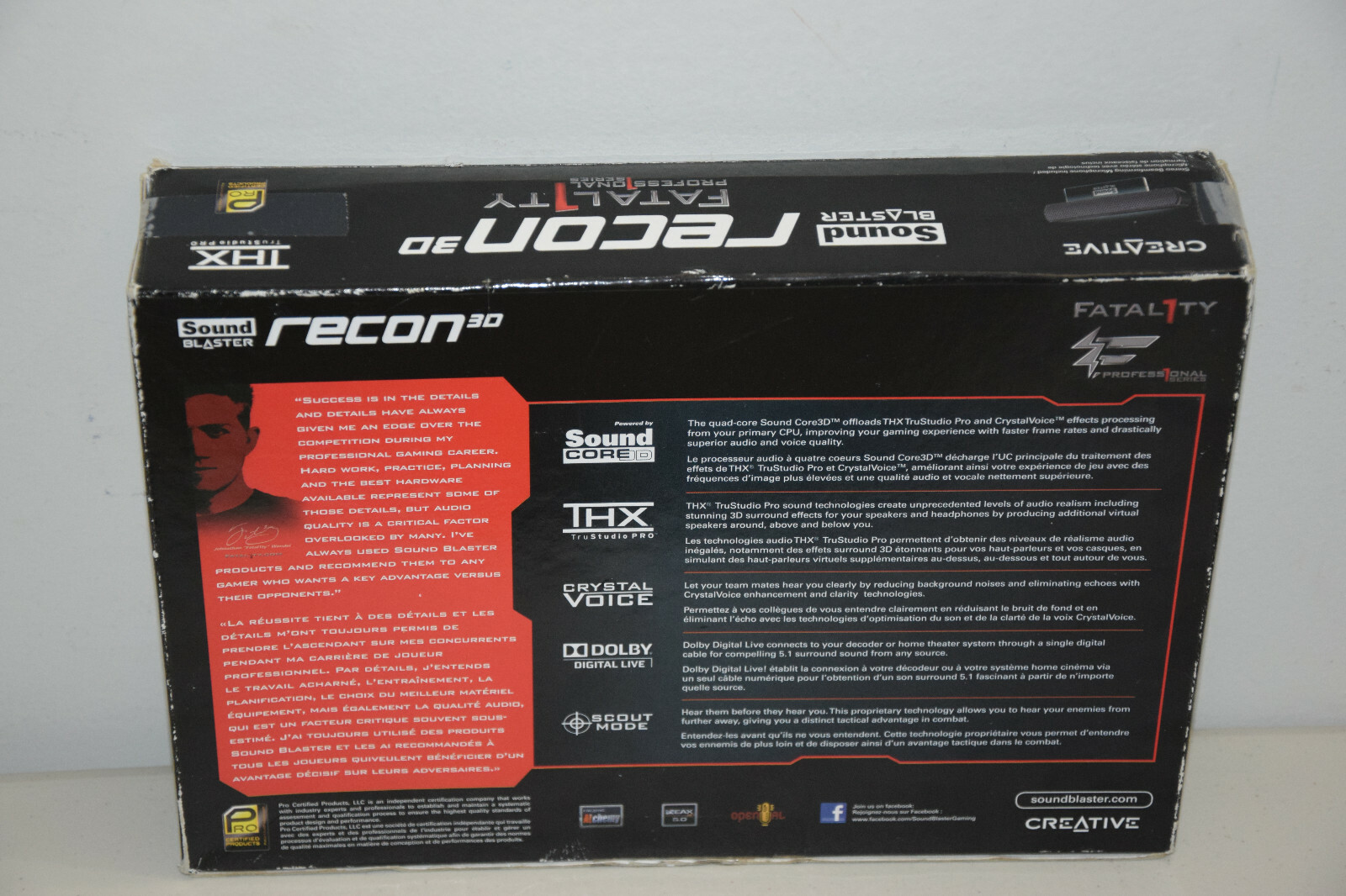 Creative Sound Blaster Recon3D THX PCIE Fatal1ty Pro PC Audio Card ...