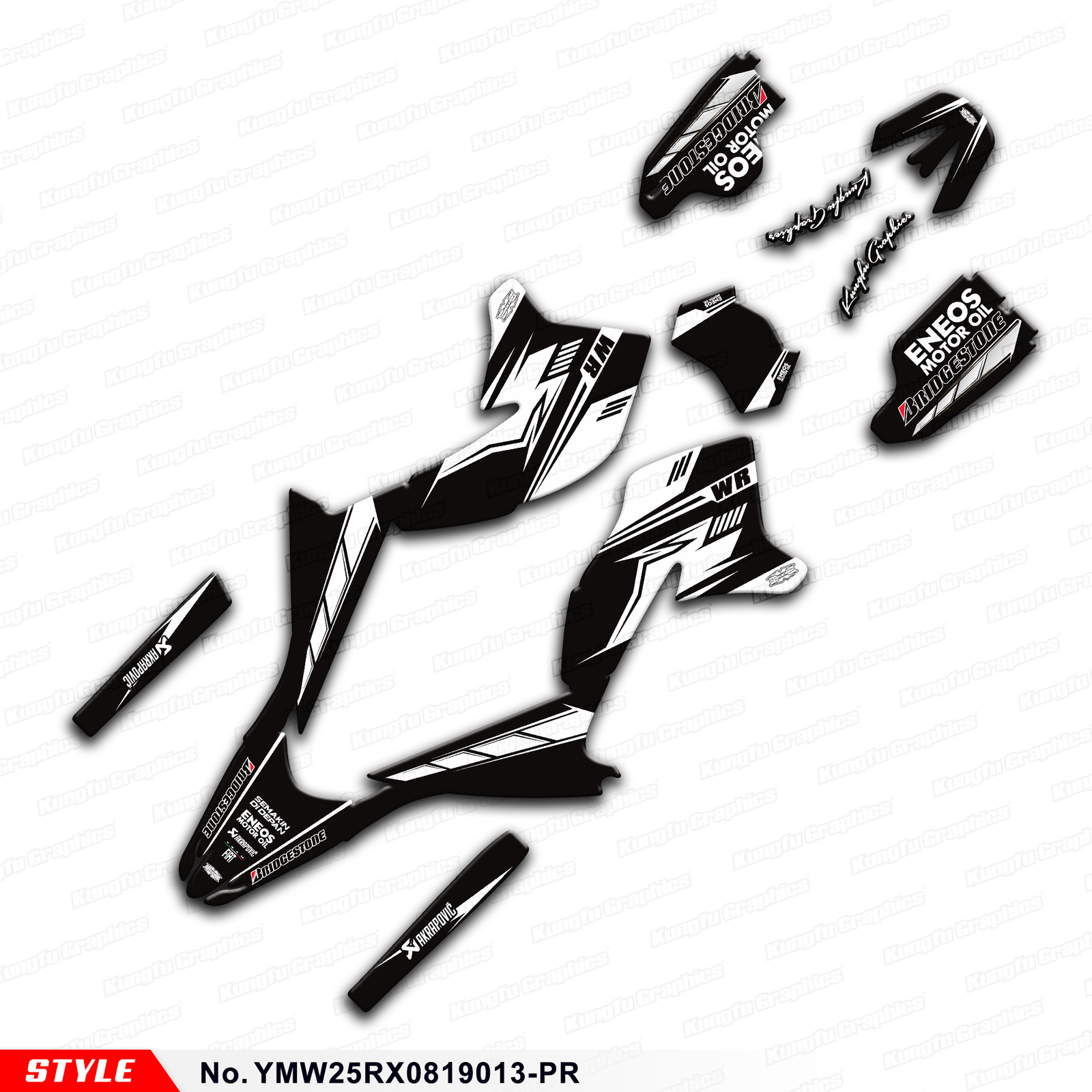 Full Graphics Decal Sticker Kit for Yamaha WR250R WR250X 2008 to 2020 ...