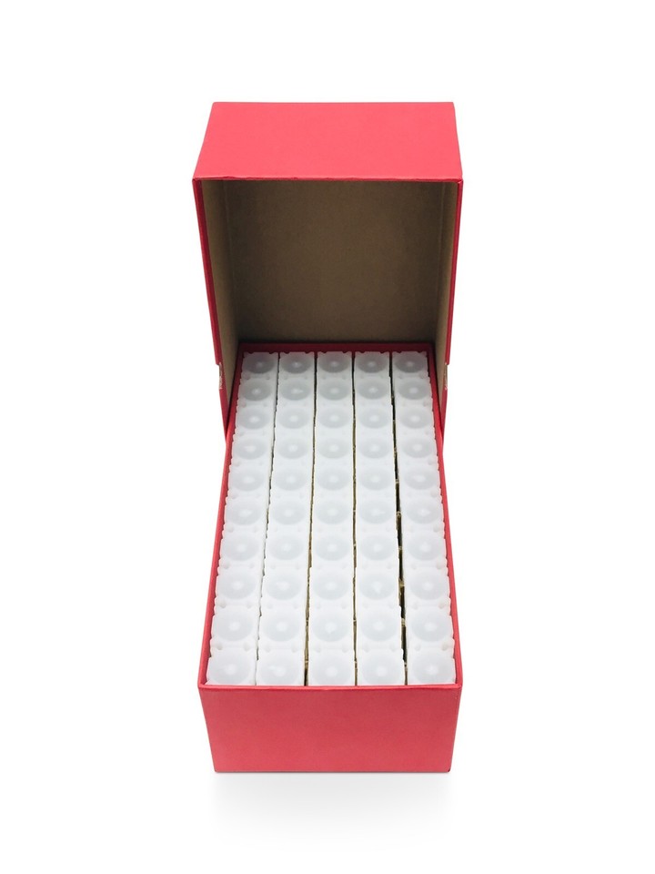 50 Square Cent Coin Tubes w Red Storage Box Long Term Penny Roll Holder ...