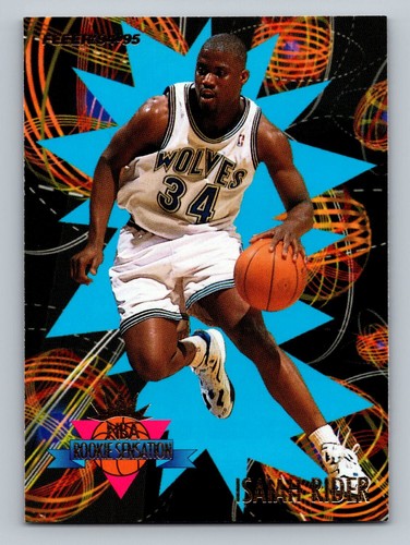 1994-95 Fleer #20 Isaiah Rider Minnesota Timberwolves Rookie Sensations ...