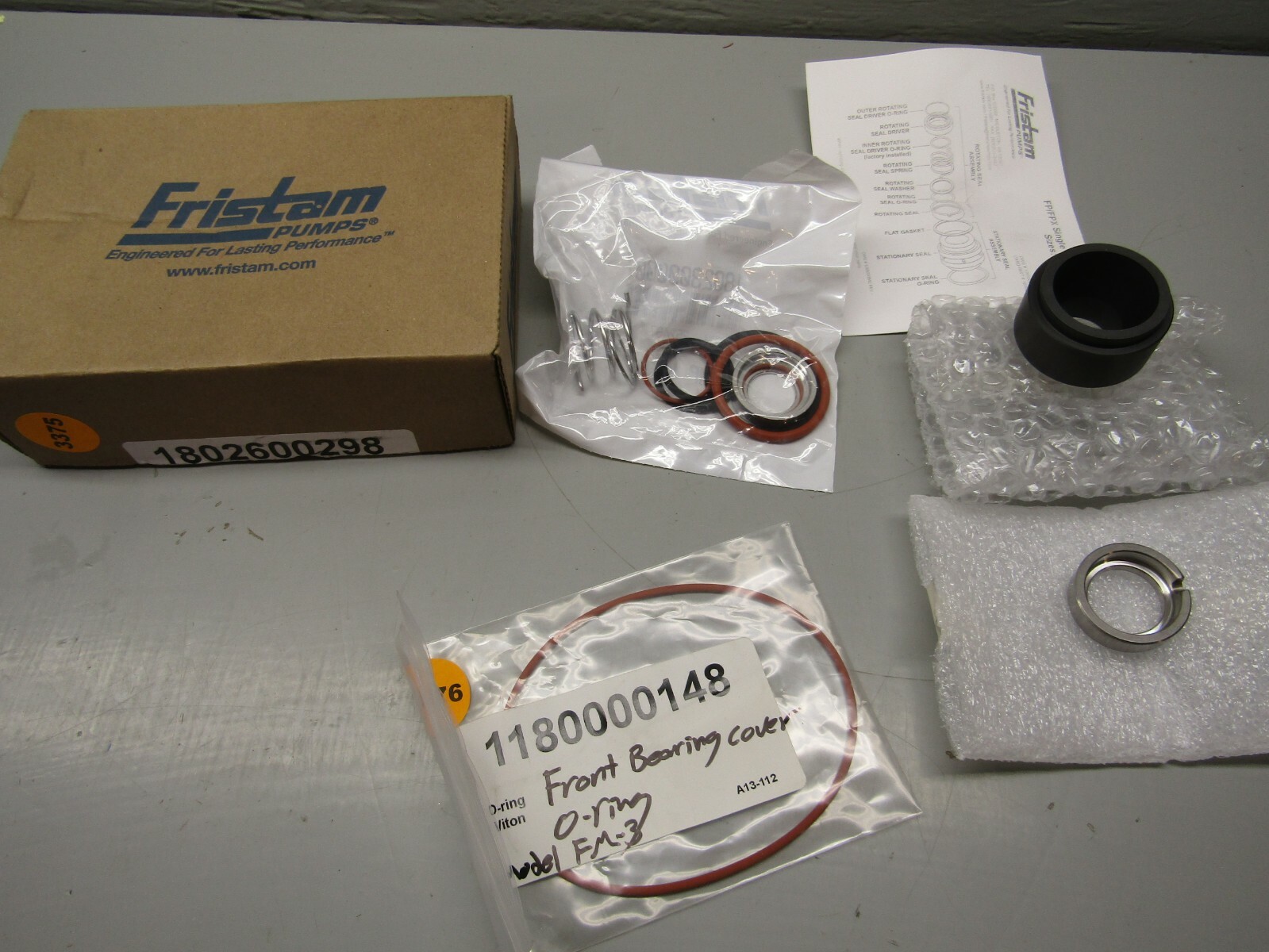 Fristam 1802600298 633 Single Seat Kit FR/N/V Tapered Stationary Kit | eBay