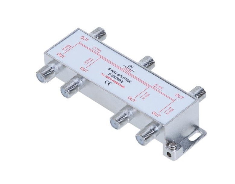 2 3 4 8 Way 5-2300 Power Pass Coaxial Splitter for RG6 RG59 Coax Cable ...