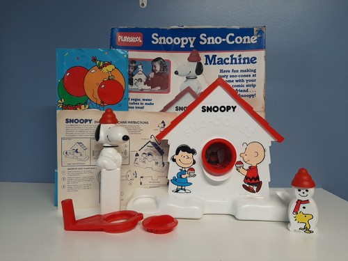 Vtg 80s Snoopy Sno Cone Machine And Snoopy Gift Bag | eBay