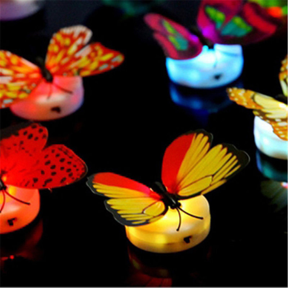 3D Butterfly LED Night Light Art Design Decal Wall Sticker Home Mural ...
