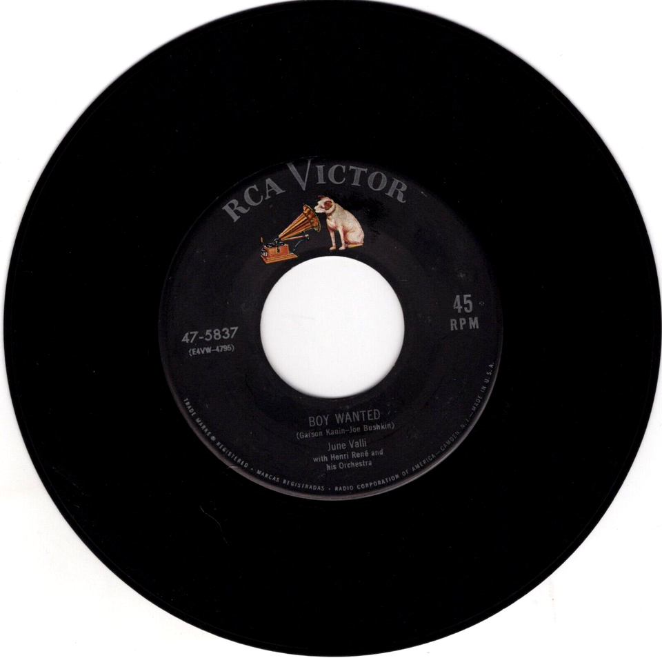 June Valli – Tell Me, Tell Me / Boy Wanted 1954 RCA Victor Pop Jazz VG+ ...