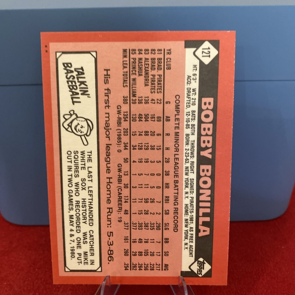 1986 Topps Traded - Collector's Edition (Tiffany) #12T Bobby Bonilla ...