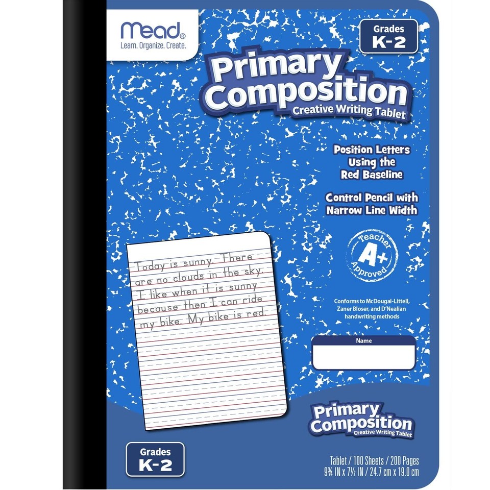 Primary Composition Book, 4 Pack, Primary Ruled Journal, Grades K-2, 7 ...