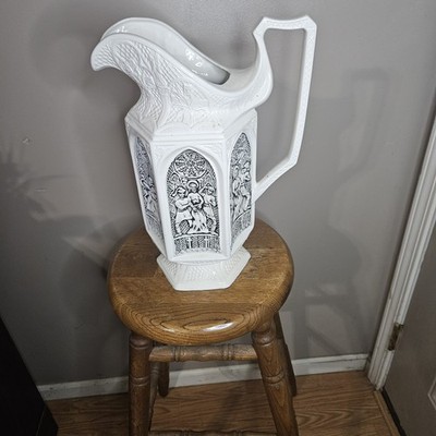 Vintage Stations of The Cross Ceramic Pitcher Religious Catholic Decor ...