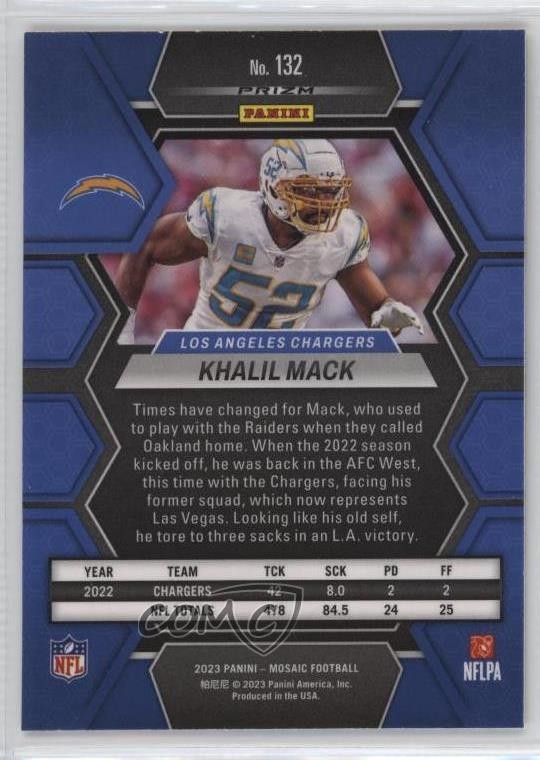2023 Panini Mosaic Reactive Yellow Mosaic Prizm Khalil Mack #132 | eBay