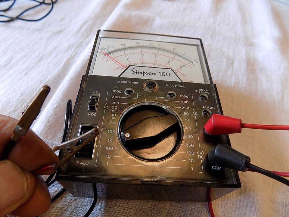 Simpson 160 Volt Ohm Milliammeter VOM Analog Meter with Test Leads ...