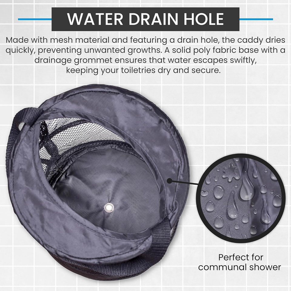 Foldable Shower Caddy - Collapsible, Portable, Drainage Hole, Carry ...