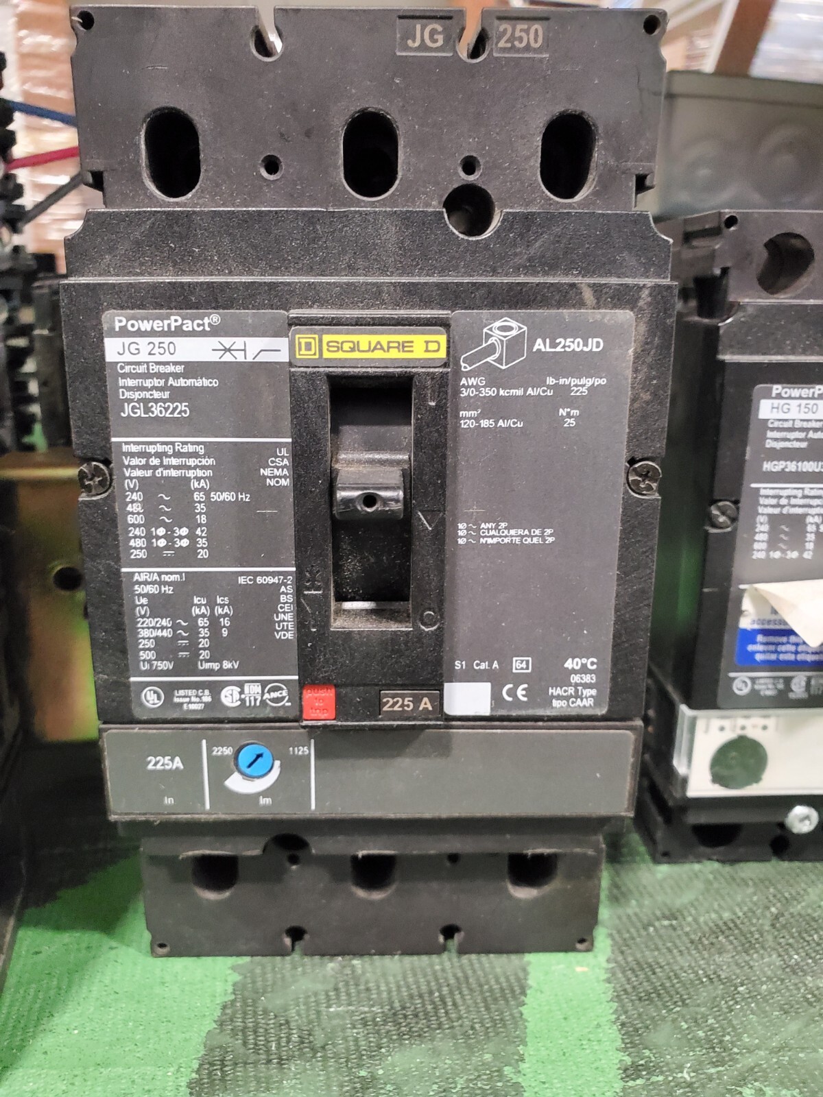 Square D JGL36225 225amp 3pole circuit breaker type JG 250 Powerpact | eBay
