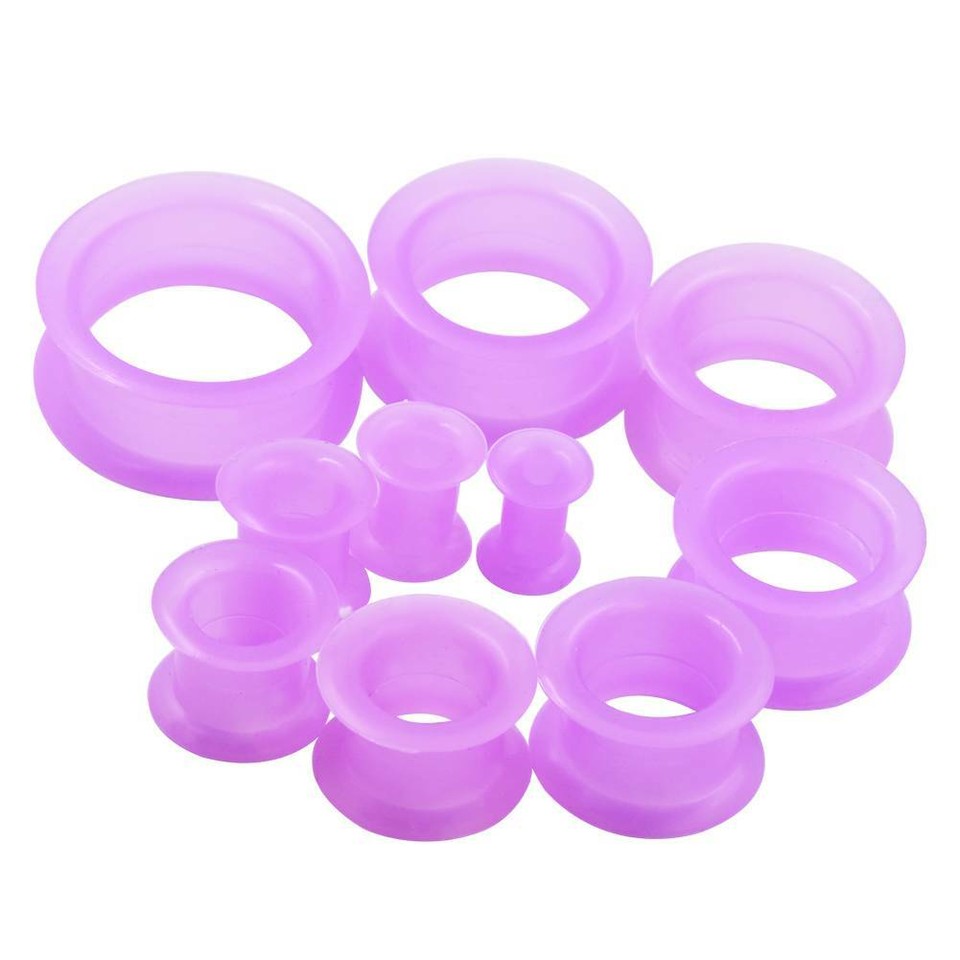 Pair Hard Silicone Ear Tunnel Plugs Hollow Soft Ear Gauge Expander ...