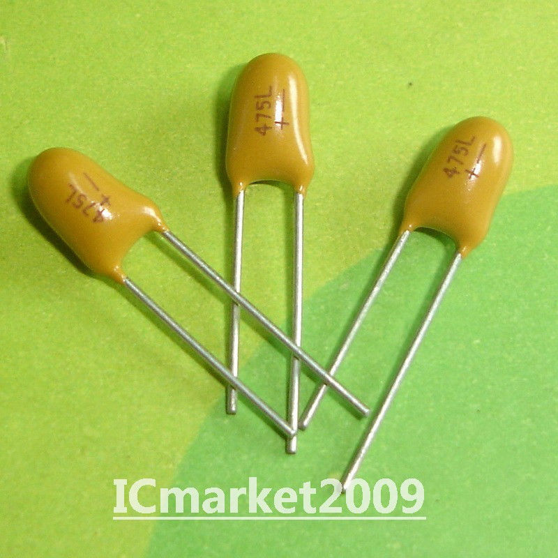 50 PCS 475/35V DIP-2 4.7uF/35V Radial Tantalum capacitor 475 35V 4.7uF ...