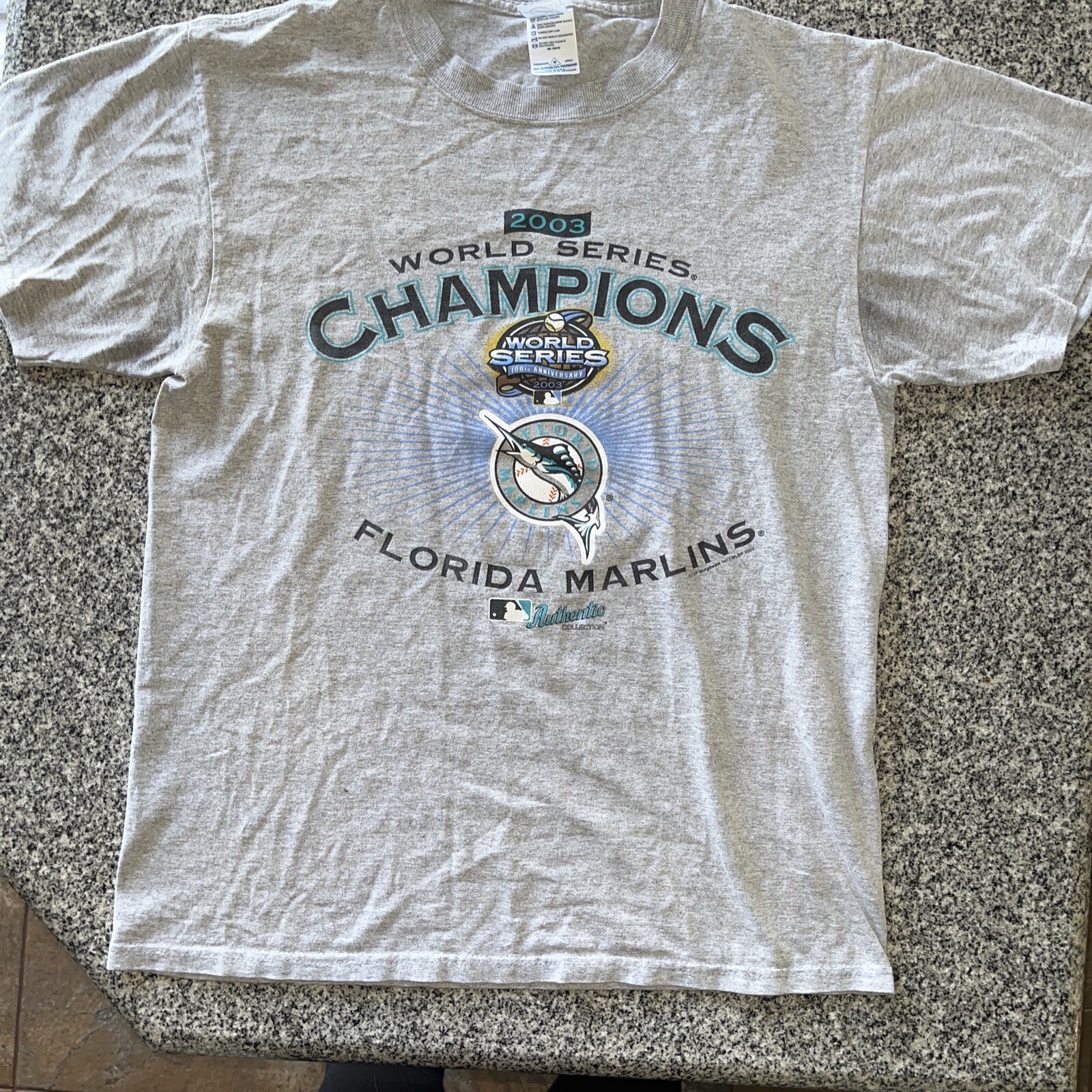 Miami Marlins 2003 world series Champions Grey Magnum weight Med ...