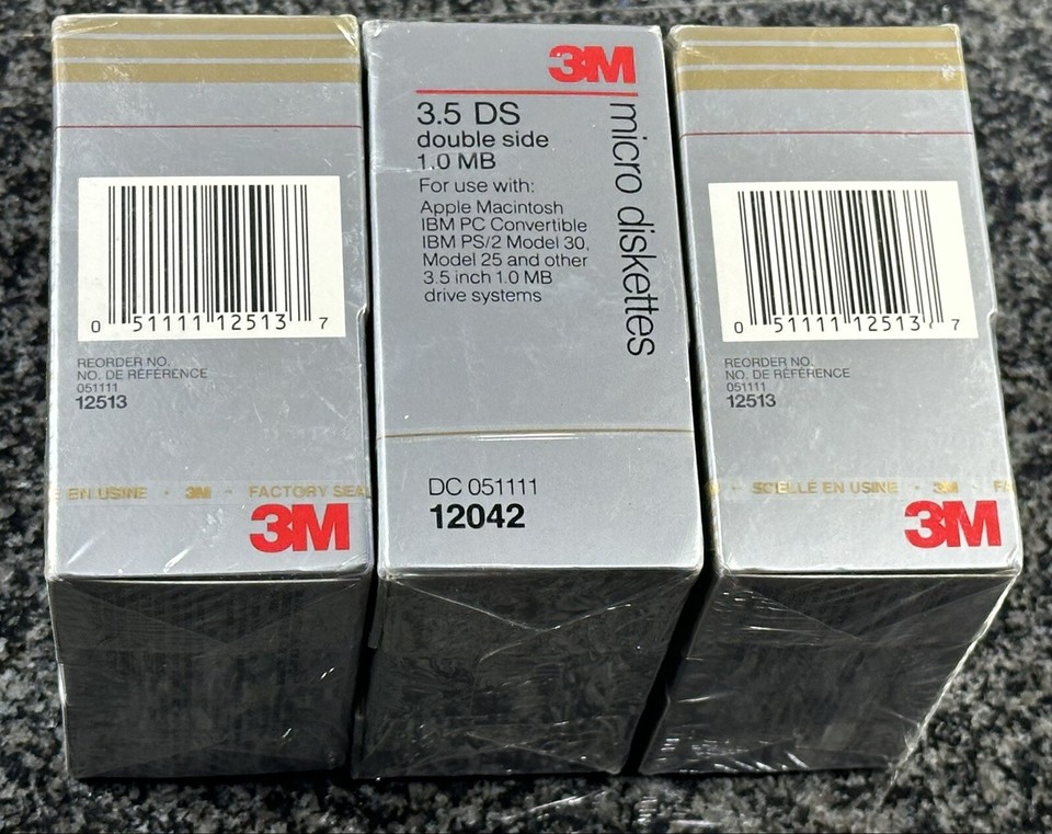 3 SEALED BOXES 3 x 10 Pack = 30 3M 3.5" Diskettes DS HD And 10 DS NEW ...