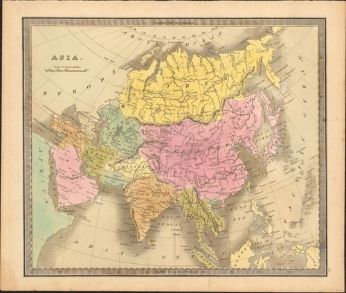 1840 Asia map by Greenleaf ~ 14.2" x 11.9" rare 1st edition Antique ...