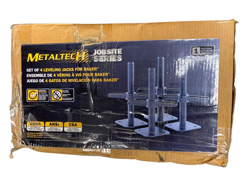 MetalTech Scaffolding Platform 12" Leveling Jacks Galvanized Steel (4 ...