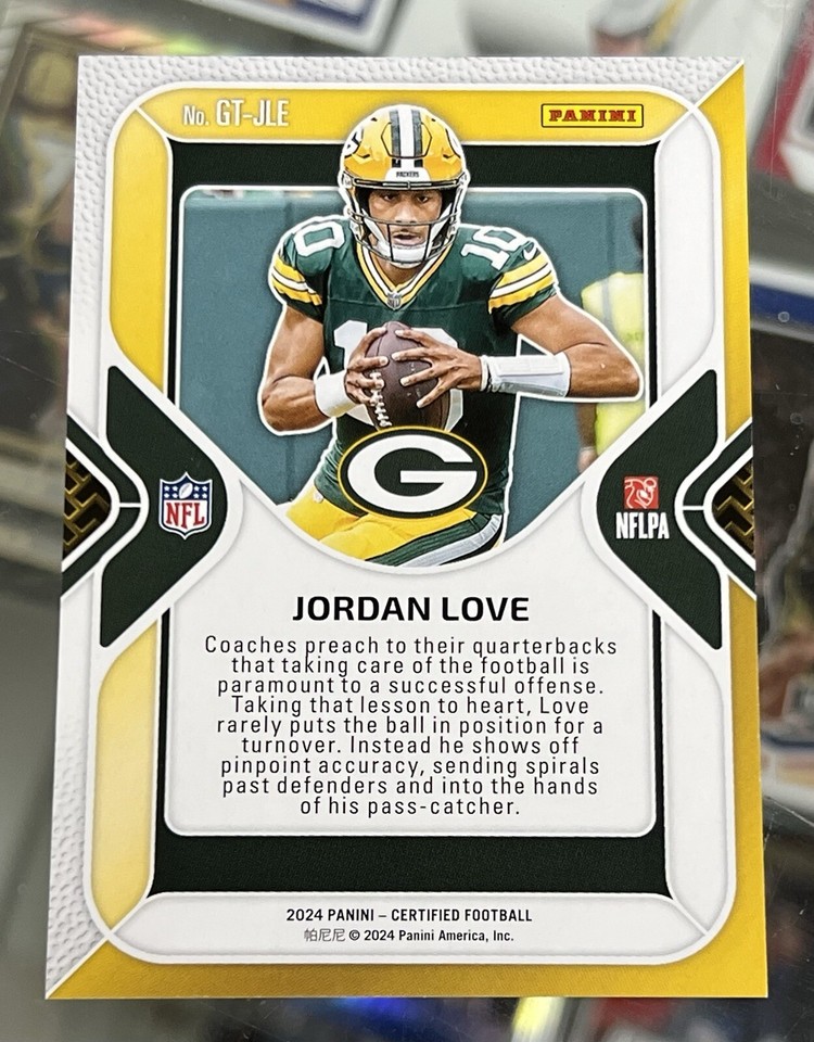 2024 Panini Certified JORDAN LOVE Gold Team Mirror Orange /149 Green ...