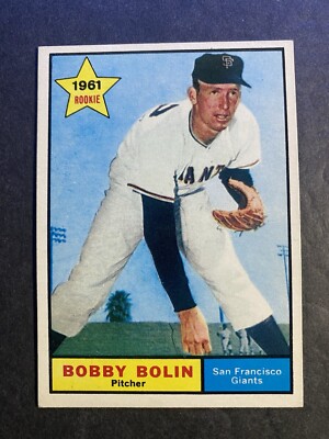 1961 Topps Baseball Bobby Bolin San Francisco Giants Rookie Card #449 ...