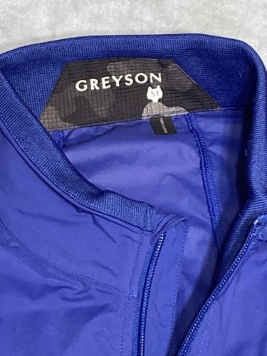 Greyson Golf Windbreaker Mens M Royal Blue Full 2- Way Zipper Cabot ...