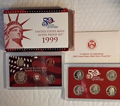 1999 U.S. Mint Silver 9-Coin Proof Set / OGP & COAs | eBay