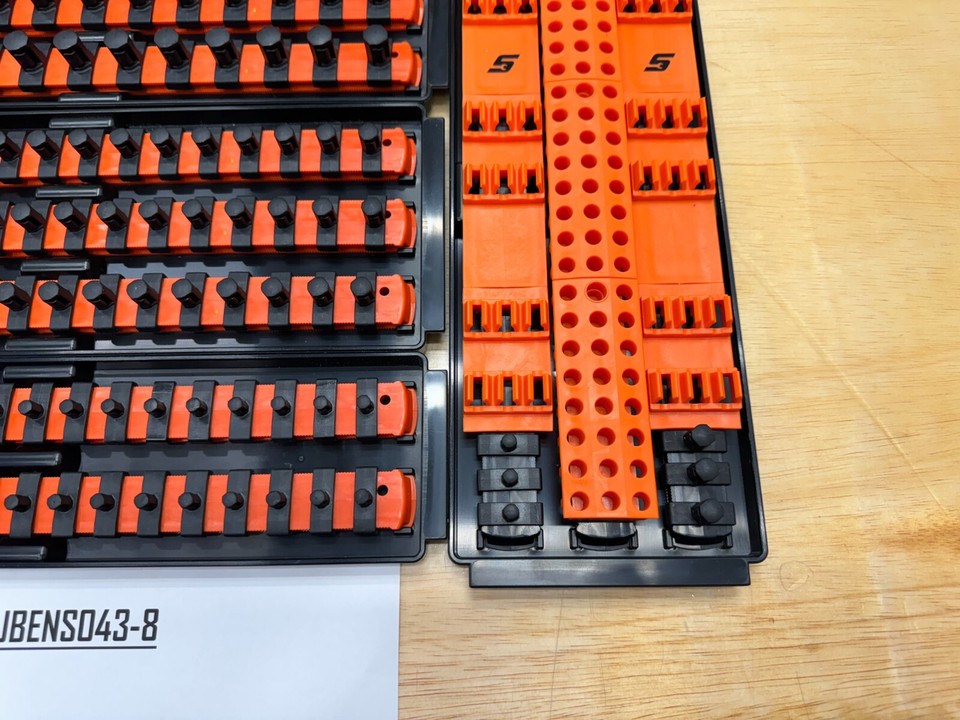 Snap-on Tools NEW ORANGE 6pc Socket / Wrench / Bit Organizer Set ...