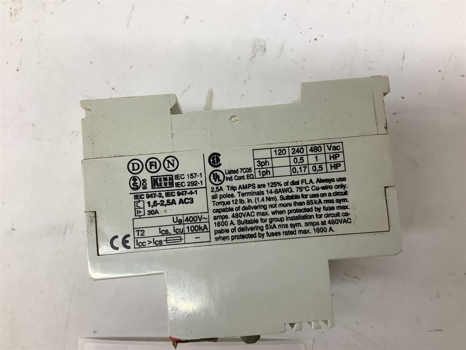 ABB MS325 W/ HK-11 Manual Motor Starter 1.6-2.5 A 690V | eBay