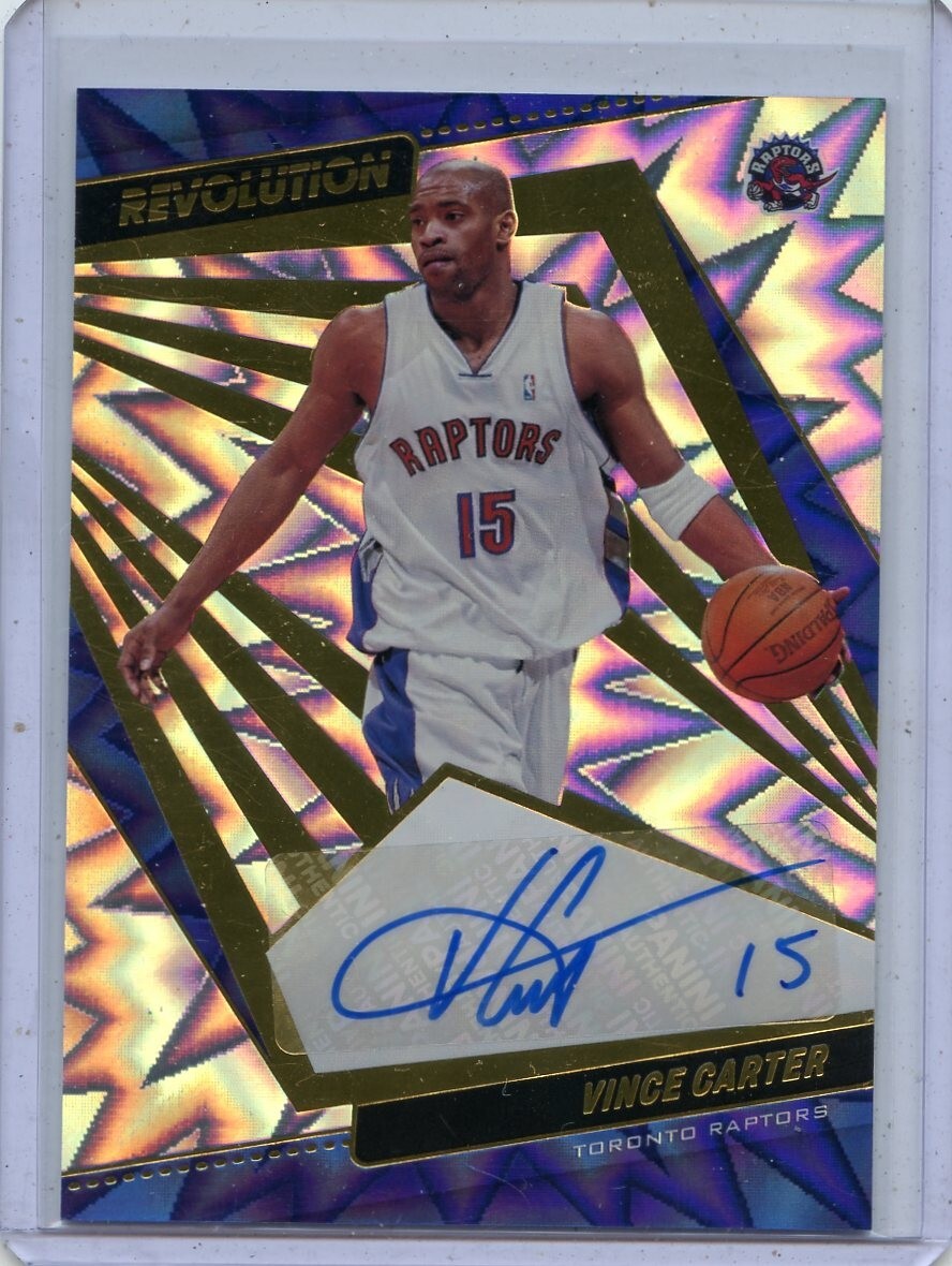 2021-22 REVOLUTION #AG-VCT VINCE CARTER AUTOGRAPH "FRACTAL SHOCK PRIZM ...