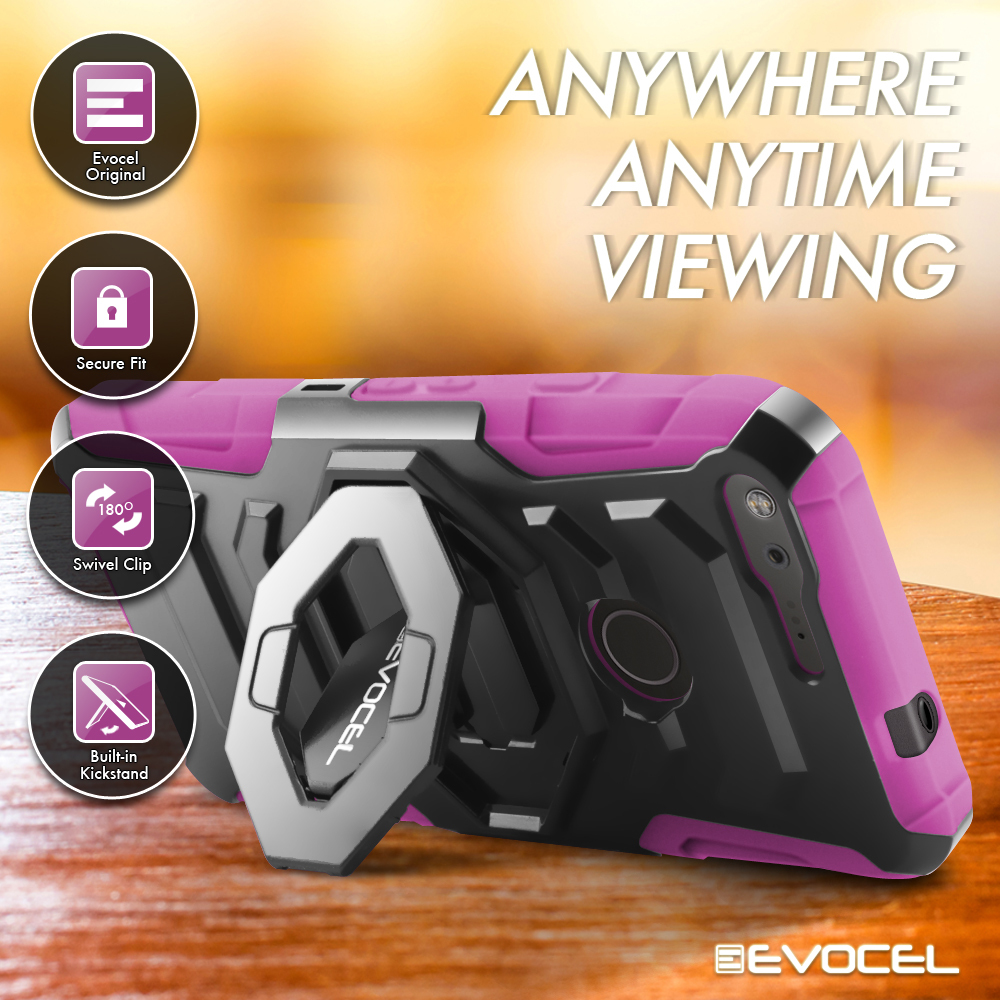Google Pixel Case, Evocel Dual Layer Case w/ Belt Clip & Kickstand | eBay