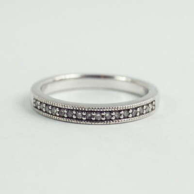 Platinaire Allure Gems sterling silver diamond thin band ring size 6.5 ...