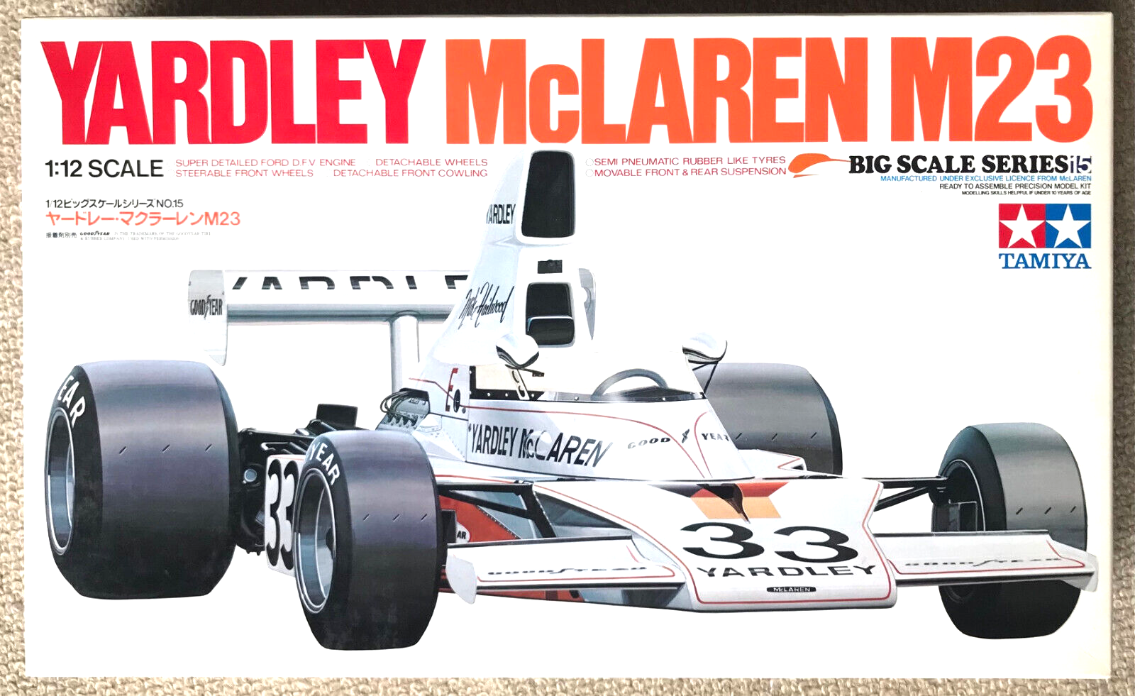 TAMIYA 1/12 YARDLEY McLAREN M23 F1 Racing Car Plastic Model Kit Big ...