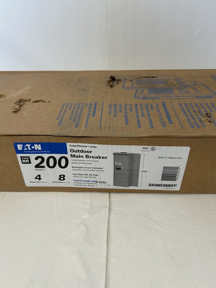 Eaton Cutler-Hammer Series 200 Amp Outdoor Main Breaker, BR48B200RFP ...