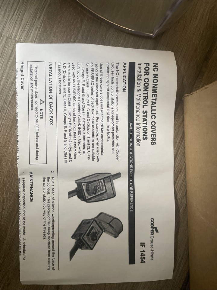Cooper Crouse-Hinds No Nonmetallic Covers For Control Stations | eBay