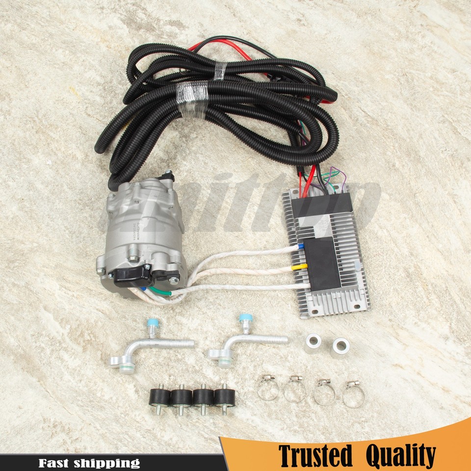 DC 12V Electric AC Compressor Set For AC Air Conditioning Car Truck Bus ...