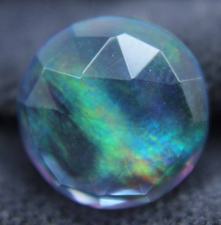 9.25 CT Round Cut Triple Fire Opal Blue Color Loose Gemstone | eBay ...