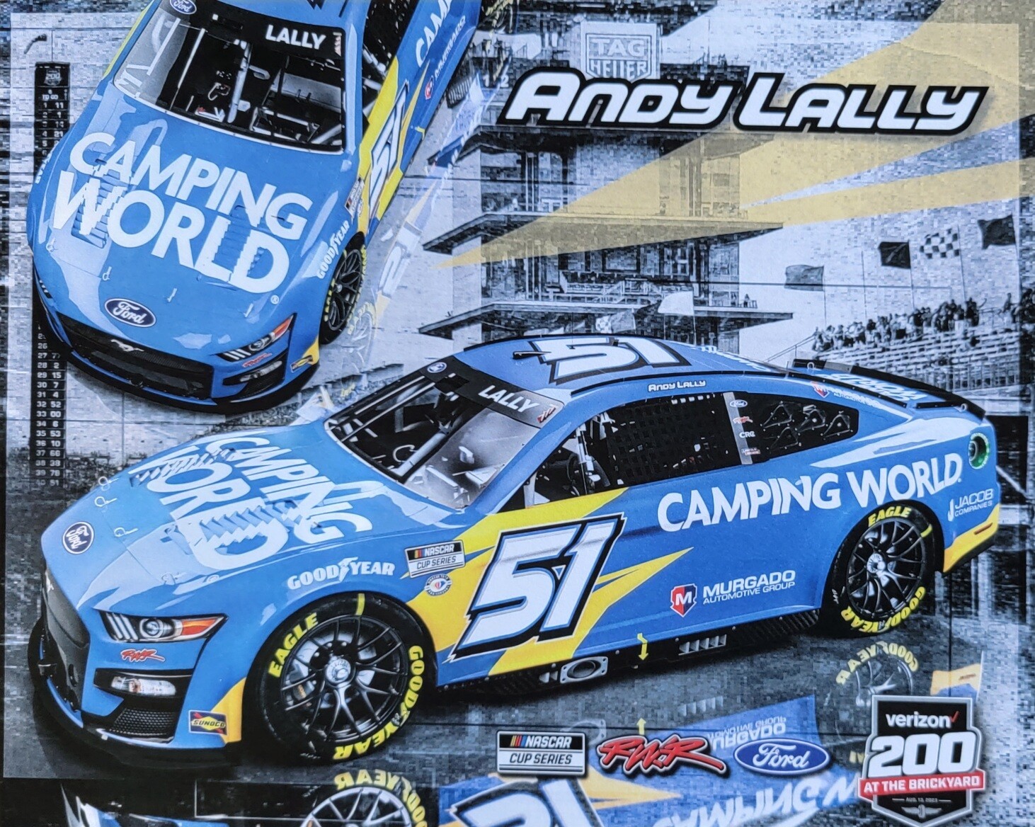 2023 Andy Lally Camping World Ford Mustang Indianapolis NASCAR Cup Hero ...
