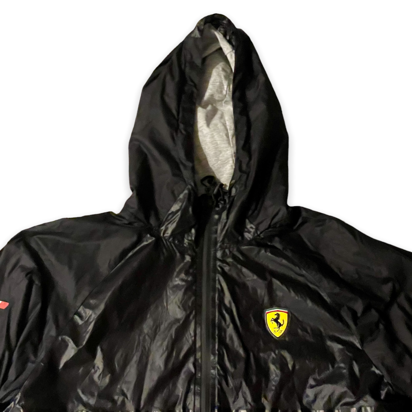 Rare Ferrari Puma Windbreaker Jacket Lightweight Blac… - Gem