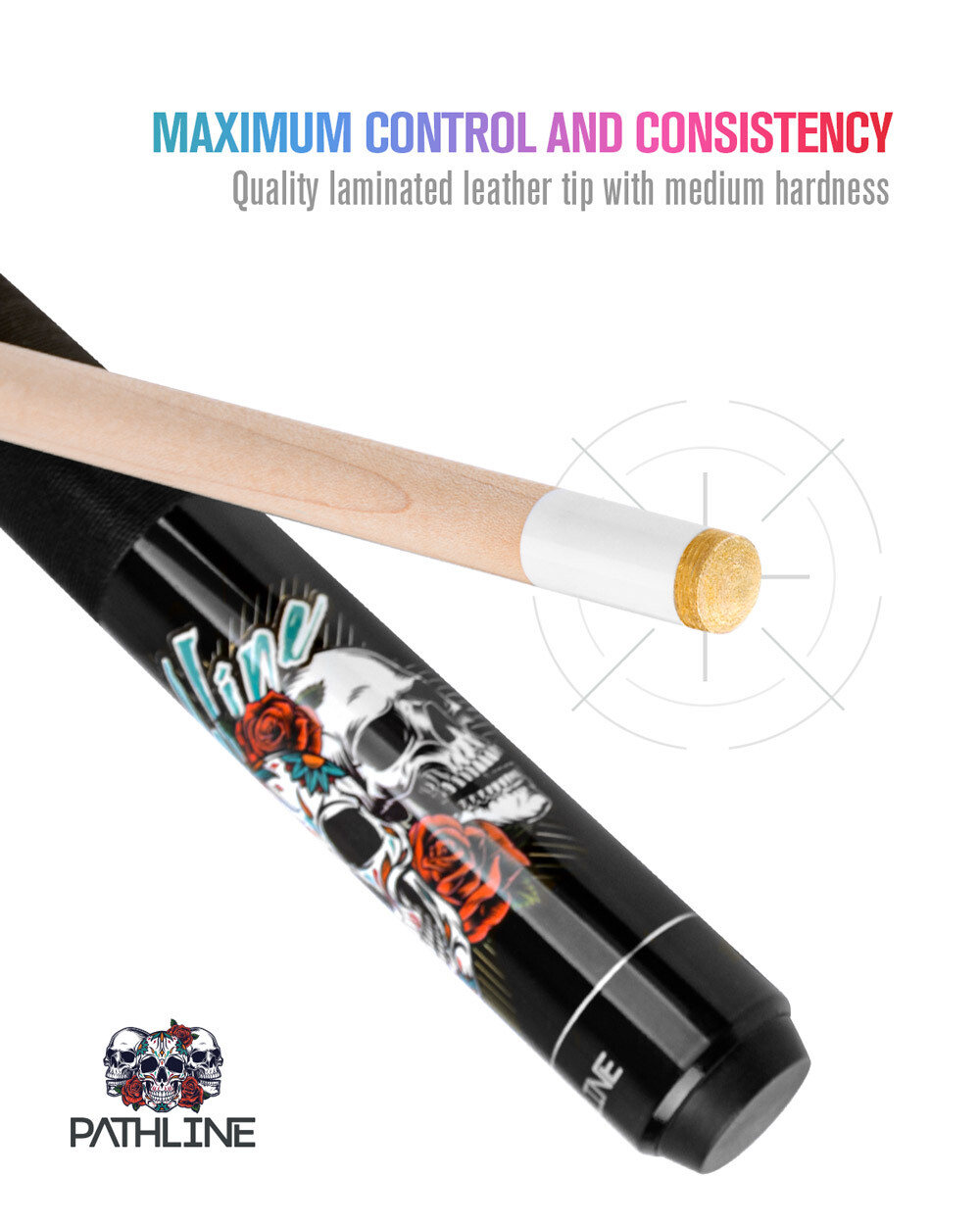 Pathline Pool Cue Billiard Stick - 58" Canadian Maple 13mm Tip Irish ...