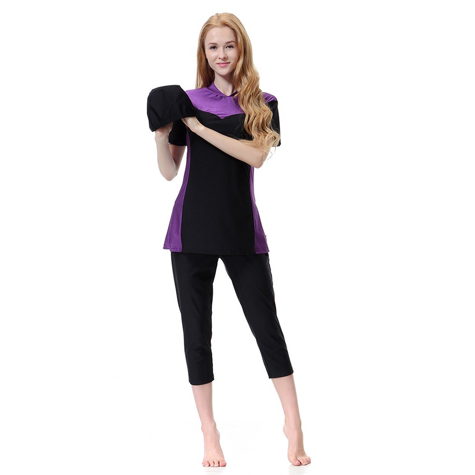 Muslim Women Summer Swimsuit Modest Swimwear Islamic Swimming Bathing ...