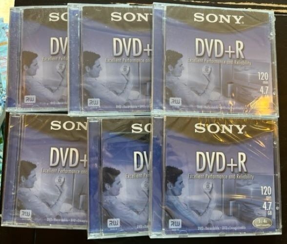 Lot of 6 Sony DVD+R 120min. 4.7GB Recordable Disks - New in plastic | eBay